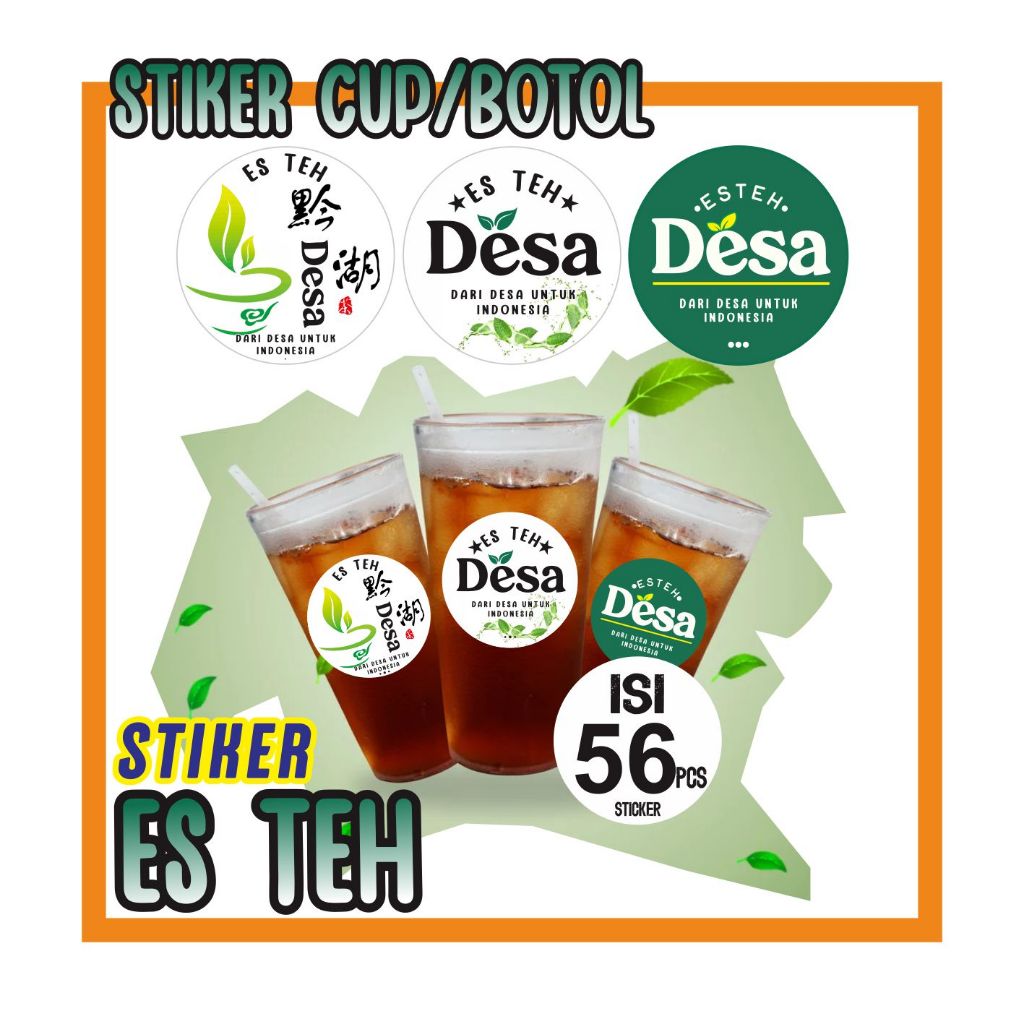 Jual Stiker Es Teh Desa | Sticker Es Teh Desa Sticker Custom | Cetak ...