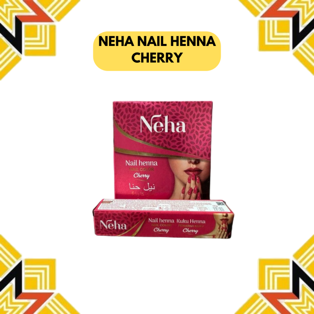 Jual NEHA NAIL HENNA CHERRY BOX - WARNA CHERRY PREMIUM, TAHAN LAMA | Shopee Indonesia