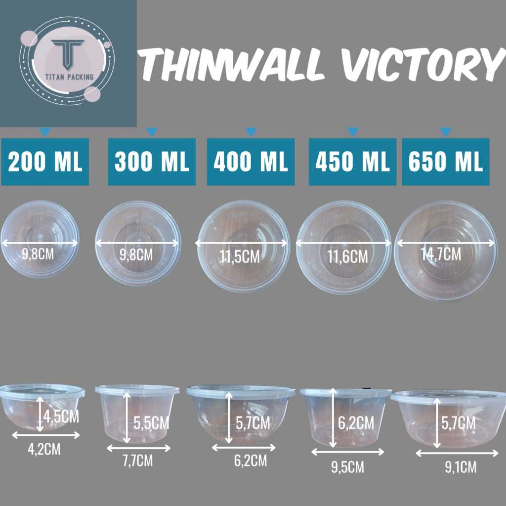 Jual THINWALL BULAT ROUNDBOWL "VICTORY" 650ML / MANGKOK PLASTIK / MANGKOK BULAT | Shopee Indonesia