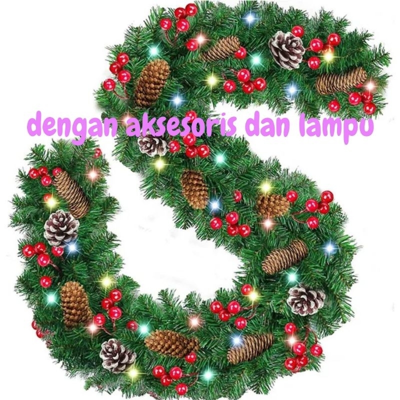 Jual FREE ONGKIR 2,7M Garland Panjang tebal 280 tips Krans Christmas ...