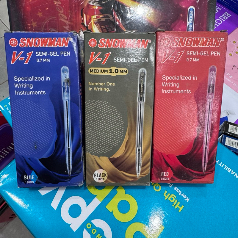 Jual Pulpen Snowman V1 hitam biru merah semi gel pen 0.7mm (1pcs) | Shopee Indonesia