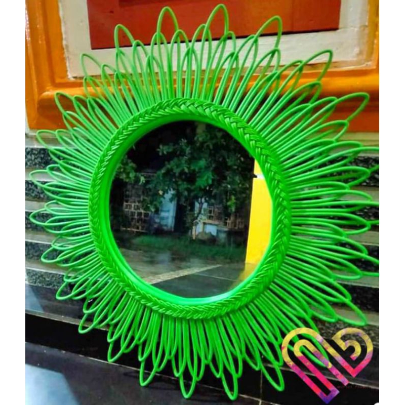 Jual cermin aesthetic,cermin rotan hias,kaca rotan | Shopee Indonesia