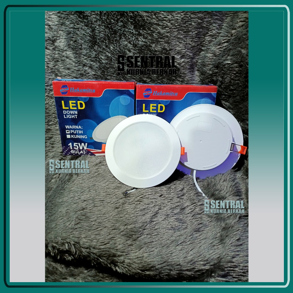 Jual Lampu Downlight 15 Watt Led Bulat Putih Hakamitsu / Lampu Panel IB ...