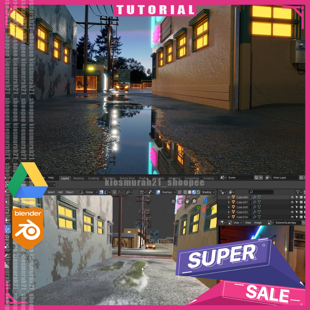 Jual Blender 3D - Blender 2.8- Create Photorealistic Exterior 3D ...