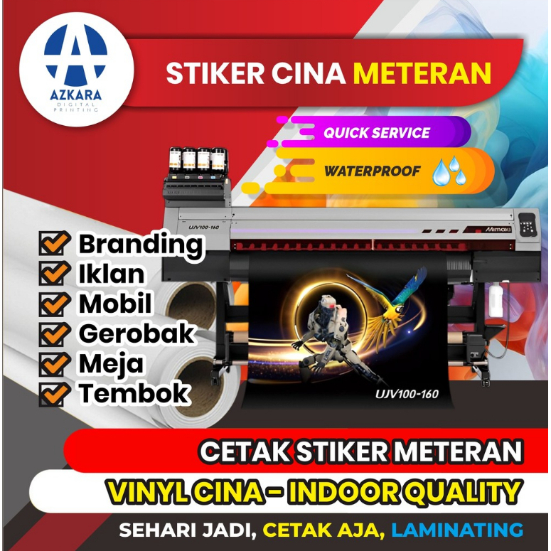 Jual Cetak Sticker Vinyl Cina Meteran Mimaki / Cetak Cina Cepat Sehari ...