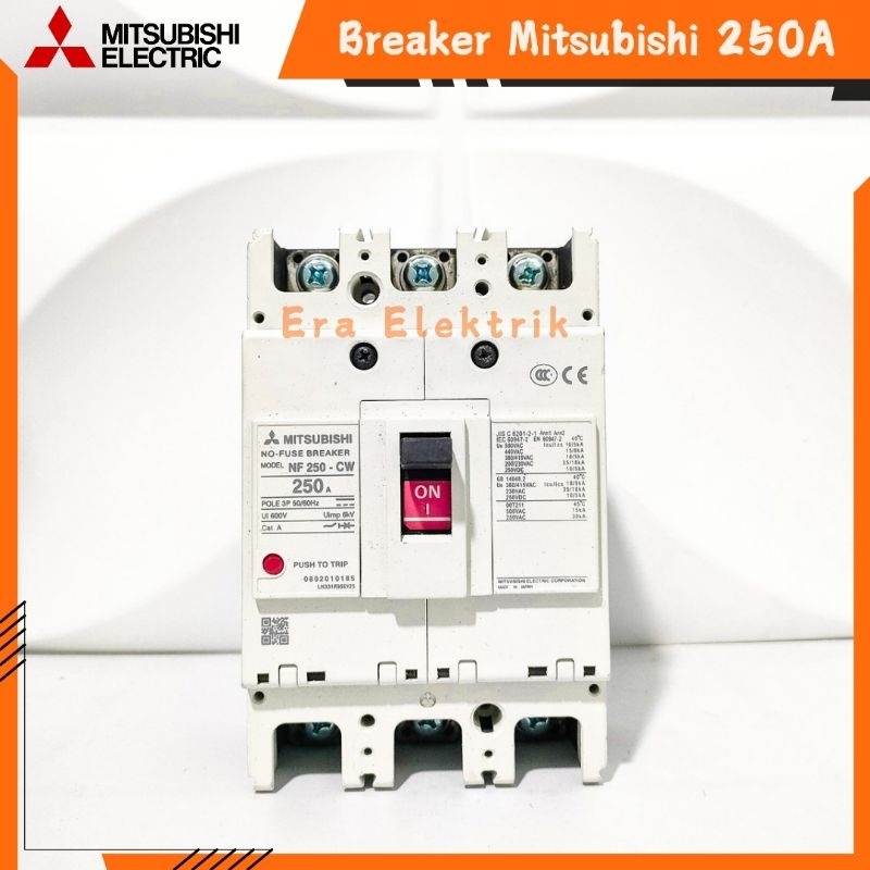 Jual Mccb breaker Mitsubishi NF250-CW 3phase 250amper | Shopee Indonesia