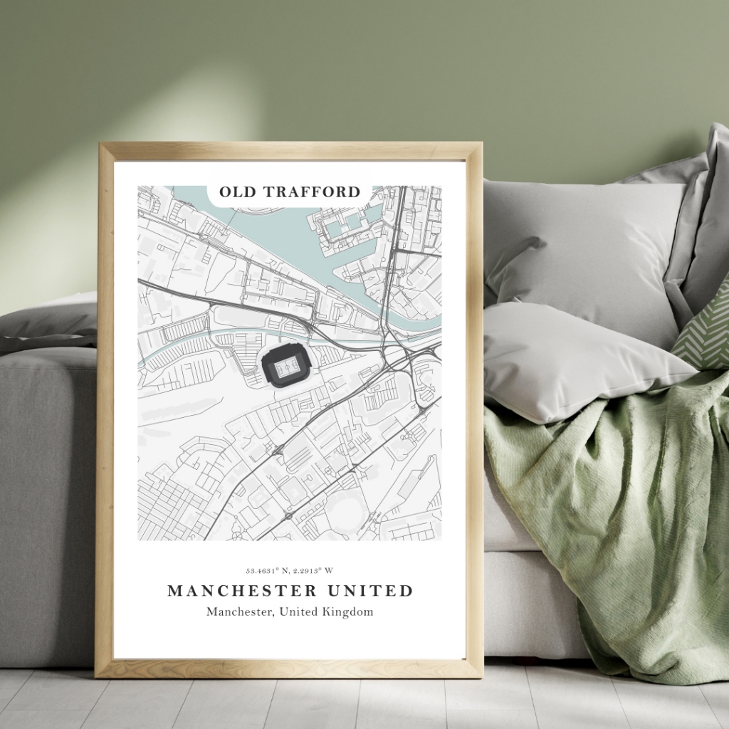 Jual Old Trafford Stadium City Map / Manchester United Map / Peta ...