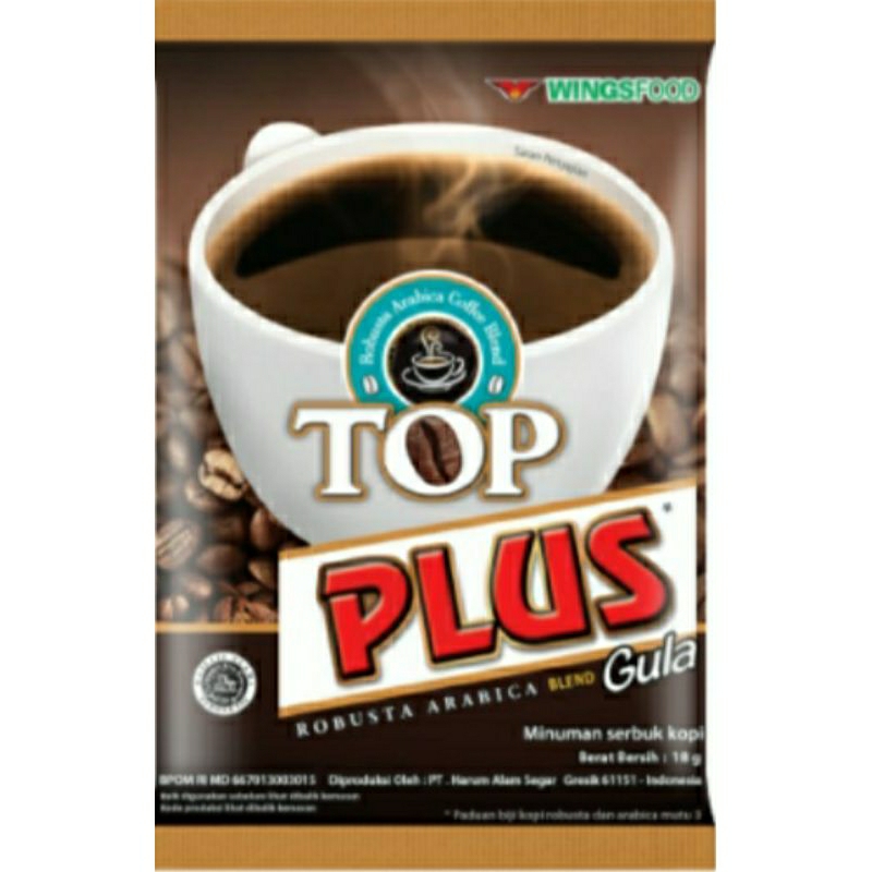 Jual Wingsfood Top Plus Gula Robusta Arabica Blend Minuman Serbuk Kopi ...