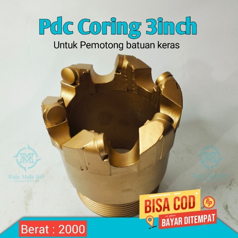 Jual Mata bor sumur coring pdc drill bit 99mm 3inch/mata bor tembus batuan/coring pdc 3inch ...