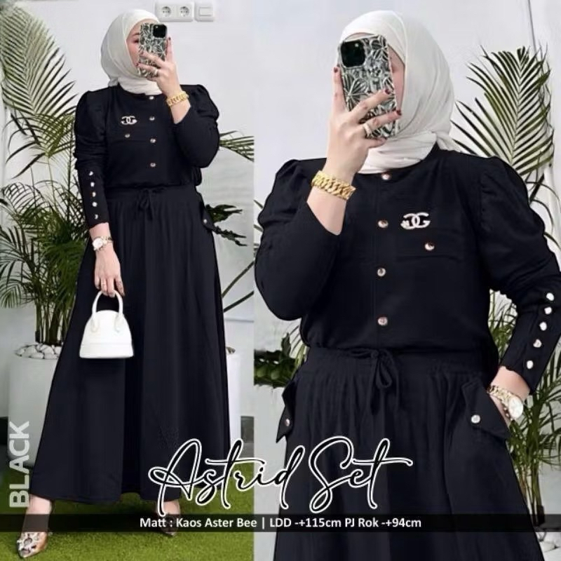Jual ASTRID SET ROK KNIT TANGAN BALON KANCING AKTIF / SETELAN WANITA ...