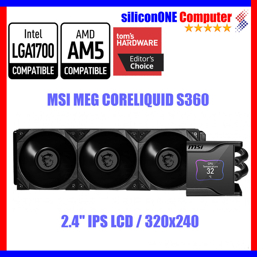 Jual MSI MEG CORELIQUID S360 LIQUID 2.4" LCD IPS LGA1700 AM5 360MM ...