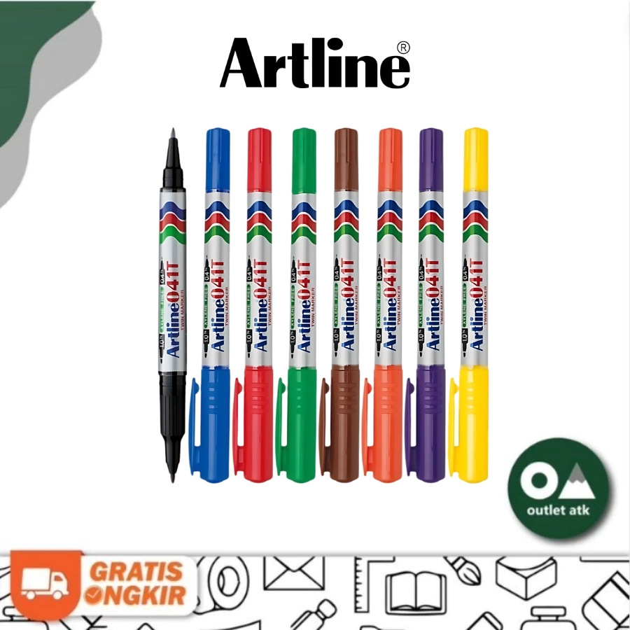 Jual Artline 041T Twin Permanent Marker Pen 2 in 1 - Spidol Pulpen ...