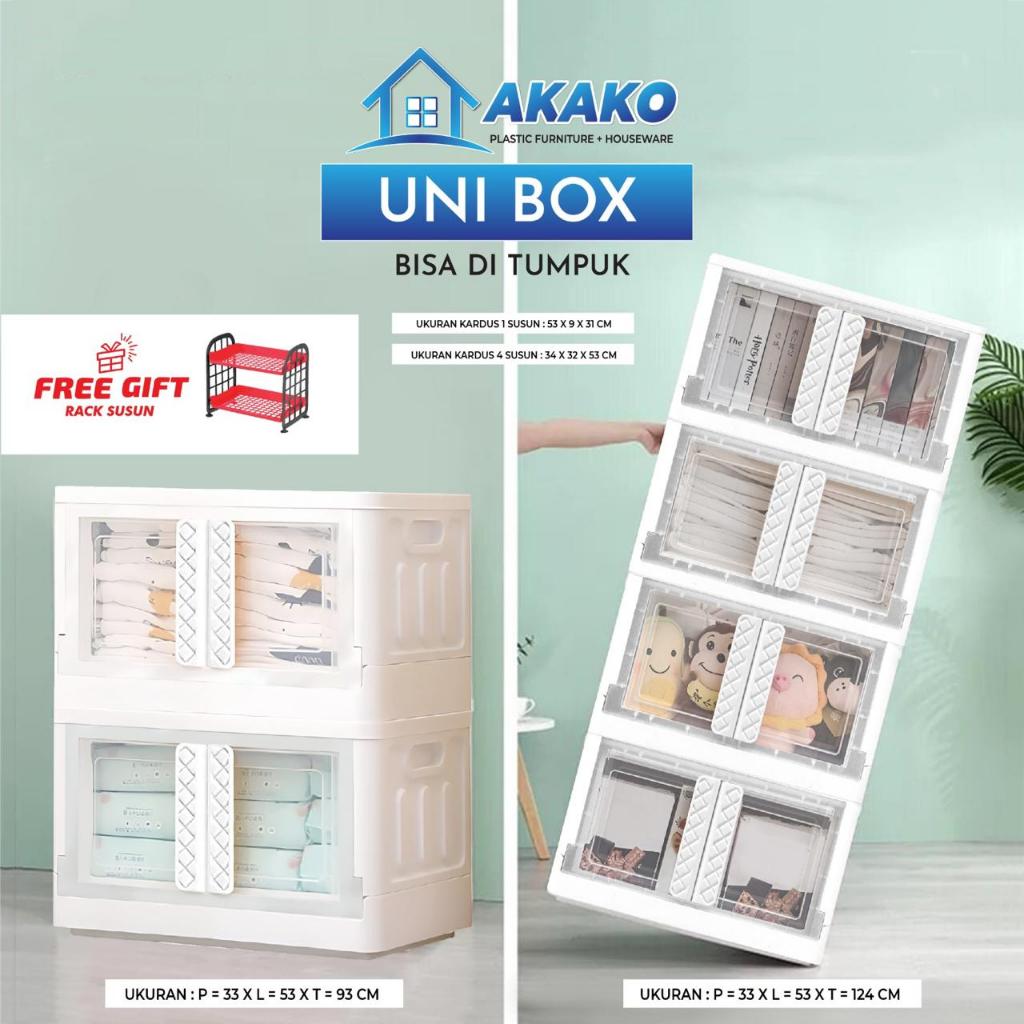 Jual LEMARI PLASTIK AKAKO UNI BOX CONTAINER BOX PLASTIK RODA ...