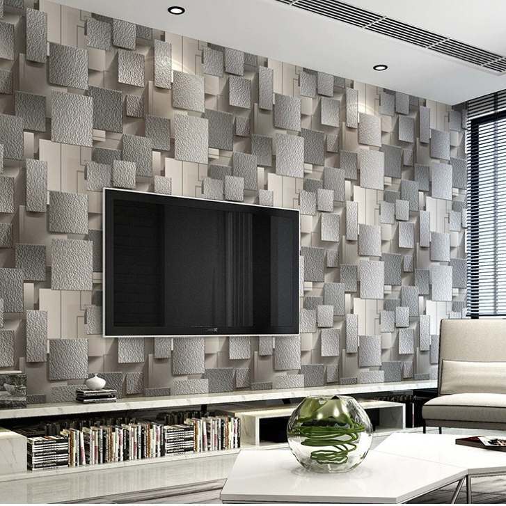 Jual Wallpaper Sticker Dinding Motif Kotak 3D Elegan Aesthetic Panjang ...