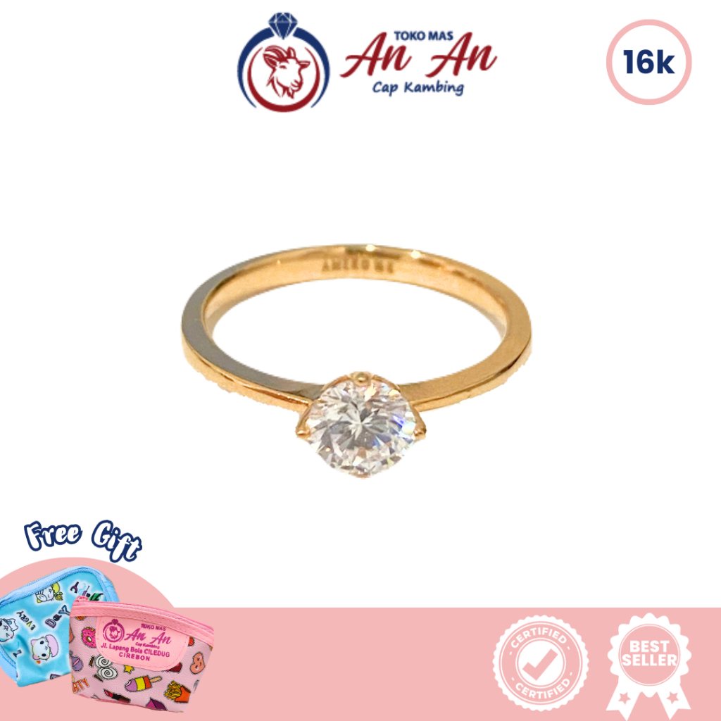 Jual Cincin Emas 16K Wedding Ring Gold Solitaire An An Jewellery ...