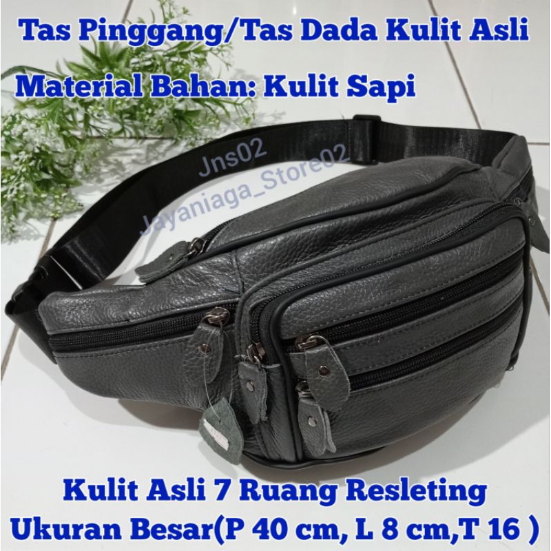 Jual Tas Pinggang Kulit Asli Ukuran Besar/Tas Dada Kulit Asli Sapi 7 ...
