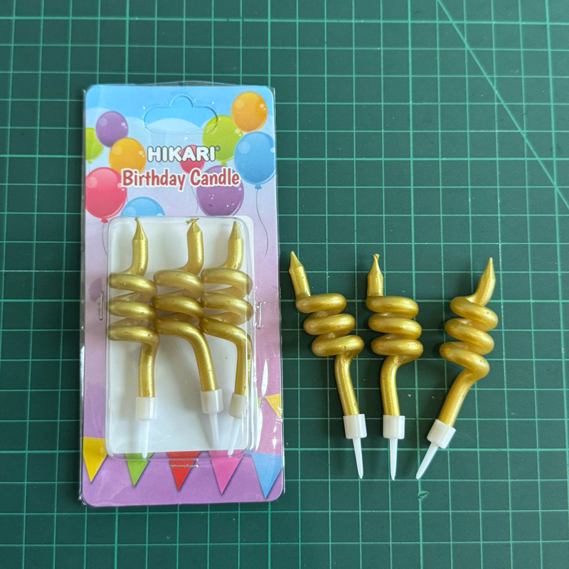 Jual Lilin Spiral Gold Hikari 3pc set Candle ulir Hbd Ulang Tahun happy ...
