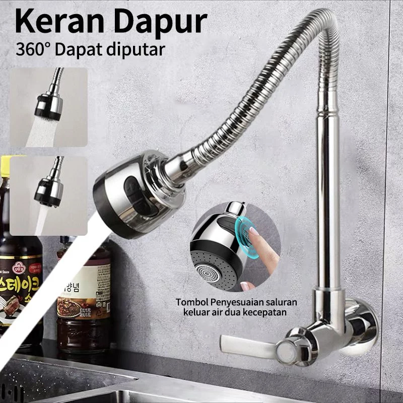Jual Kran Air Angsa Wastafel Fleksibel 2 Mode putar 360° arah kemana ...