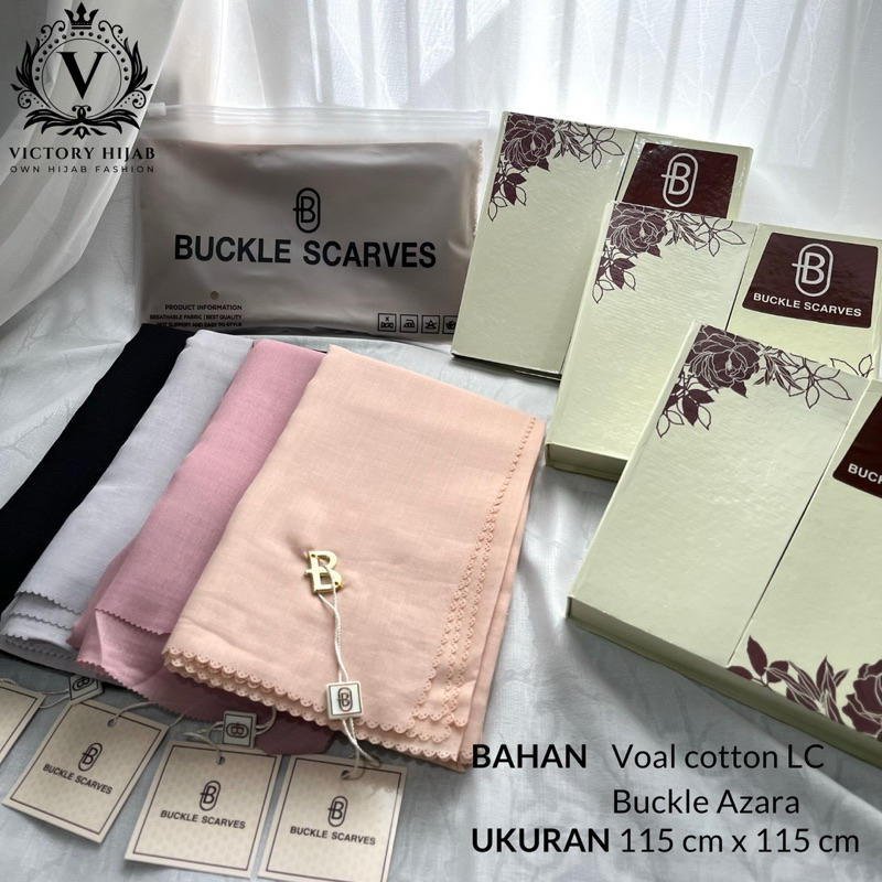 Jual HIJAB VOAL BUCKLE SCARVES LC FREE BOX || Hijab Segi Empat Paris ...