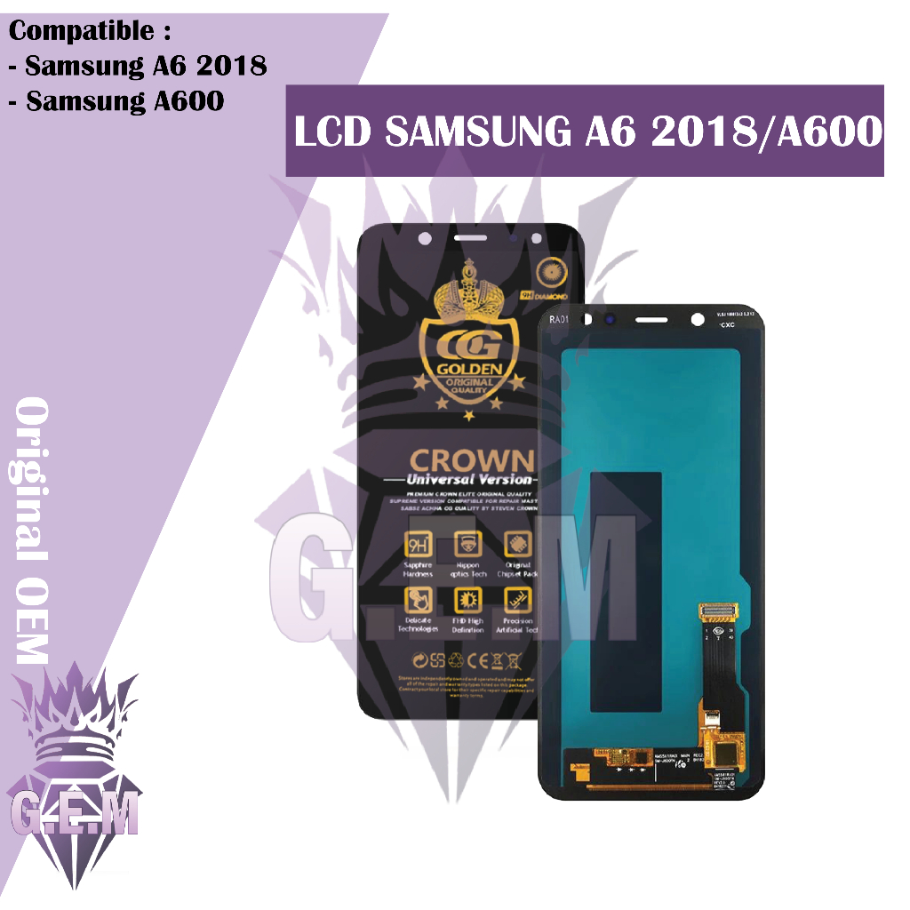 Jual LCD SAMSUNG GALAXY A6 2018 / A600 FULLSET TOUSCREEN FULLSET COMPLETE ORIGINAL | Shopee ...