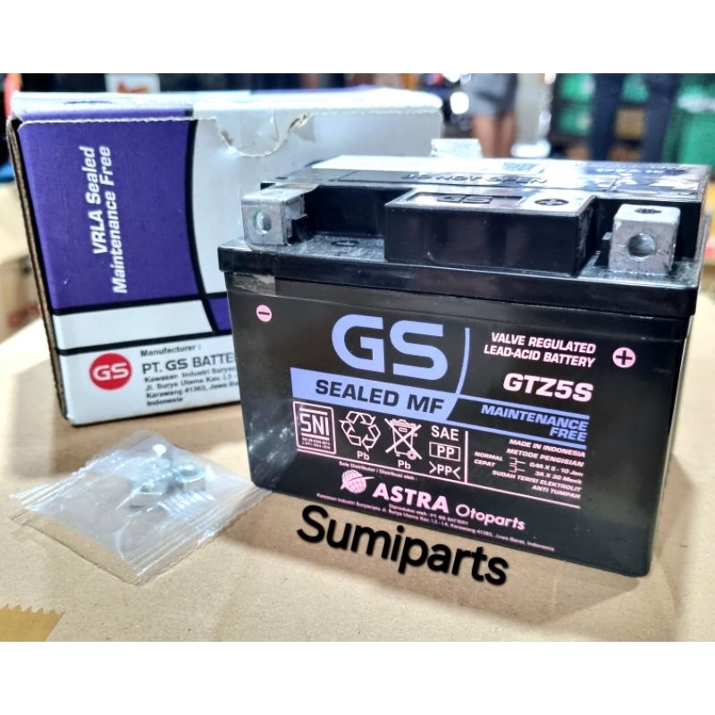 Jual Aki Baterai Motor GS ASTRA GTZ5S Accu Kering Vario 110 Mio Supra x ...