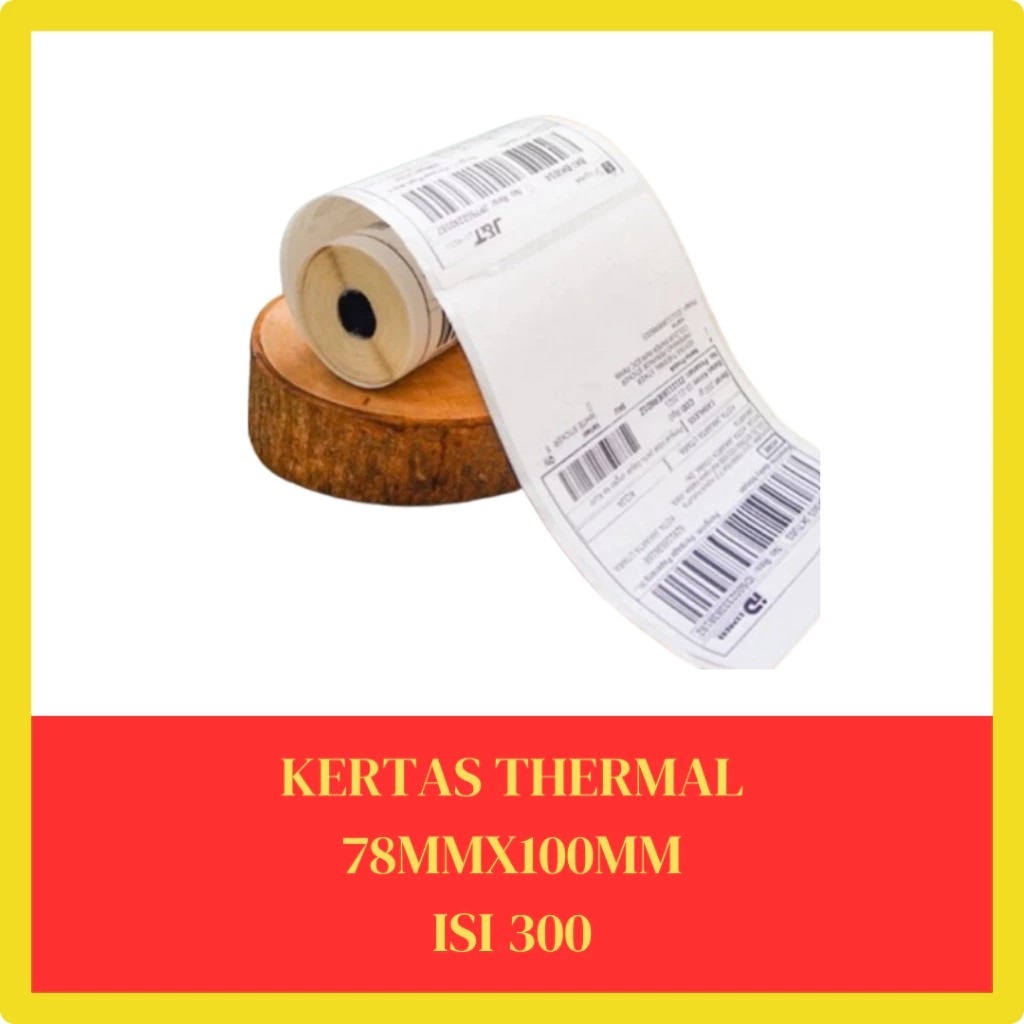Jual LABEL STICKER THERMAL 78 x 100 isi 300 / BARCODE 78 x 100 UKURAN ...