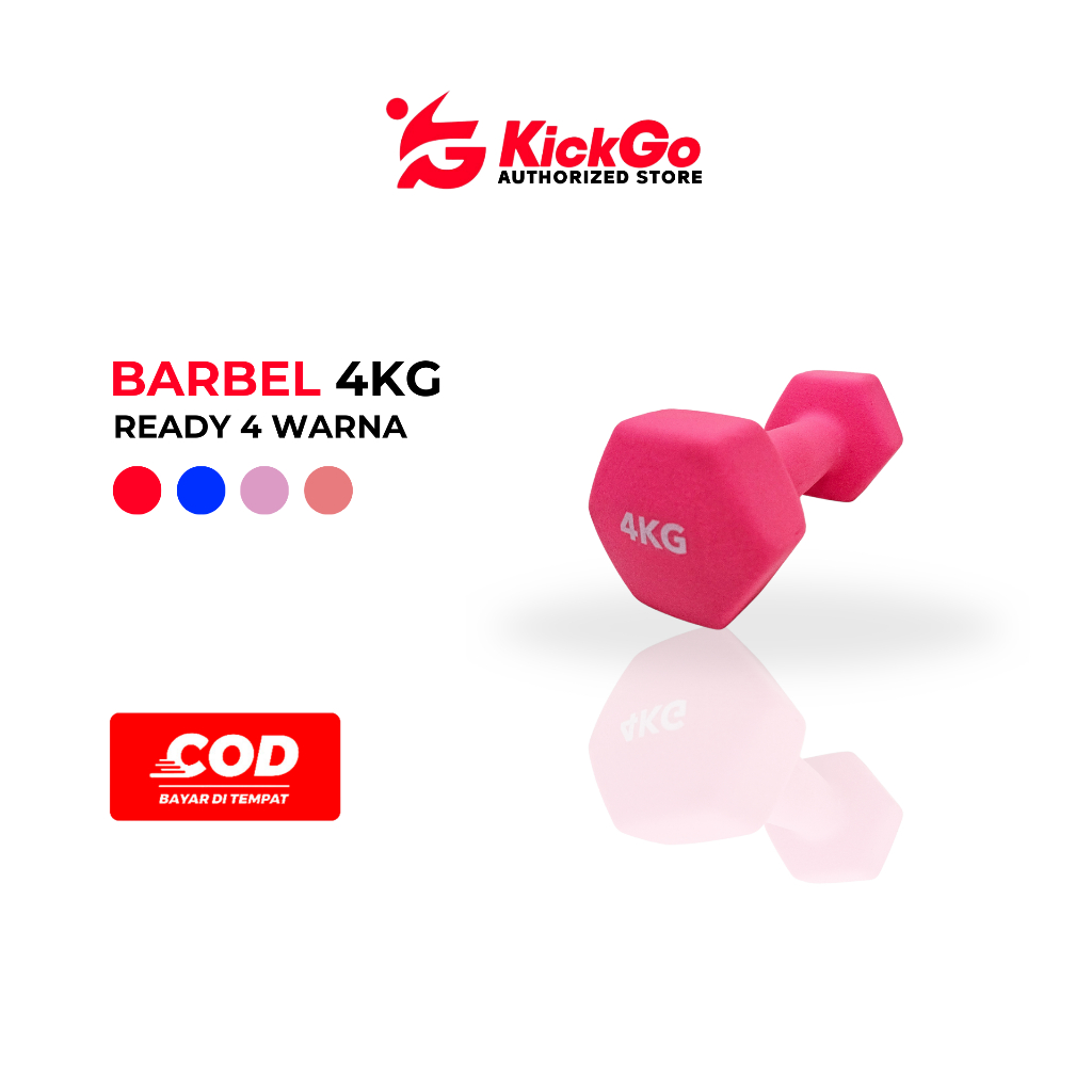 Jual KickGo Barbel Dumbell 4Kg Neoprene Vynyl Gym Fitness Cewe | Shopee ...