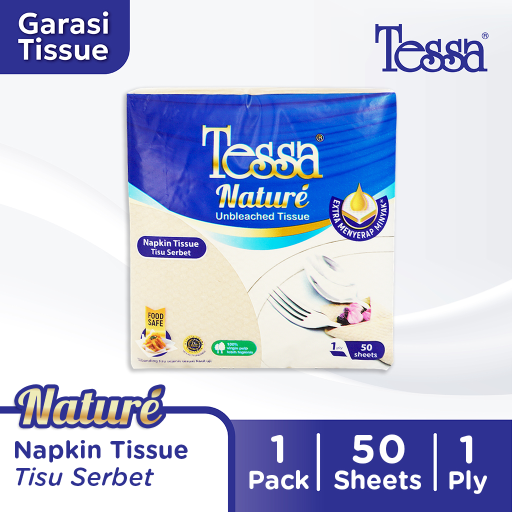 Jual 1 Pcs Tissue Tessa Napkin Nature 50 Sheets x 1 Ply TN-08 ( Warna ...