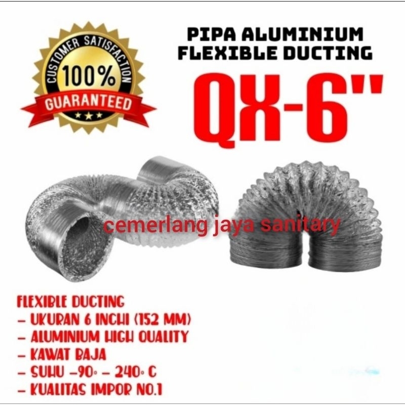 Jual Slang Fleksibel Cerobong 6 Inch Slang Pipa Aluminium foil Dapur ...
