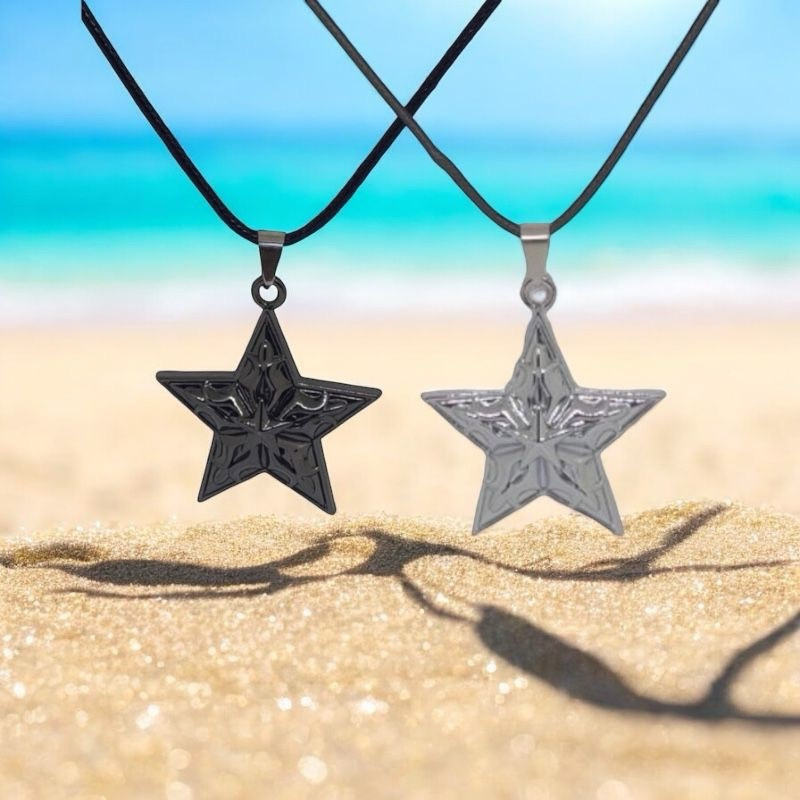 Jual [COD] KALUNG TALI LIONTIN BINTANG MODEL PUNK PRIA DAN WANITA ...