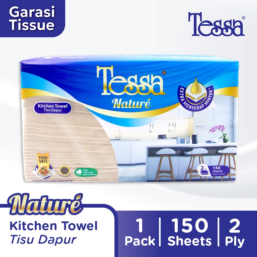 Jual 1 Pcs Tissue Dapur Tessa Nature 150 Sheets & 250 Sheets ( Warna ...