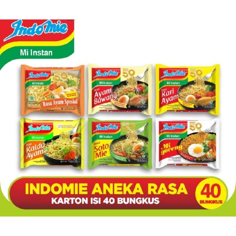 Jual Indomie 1 dus 1 karton isi 40pcs indomie goreng kuah soto ayam ...