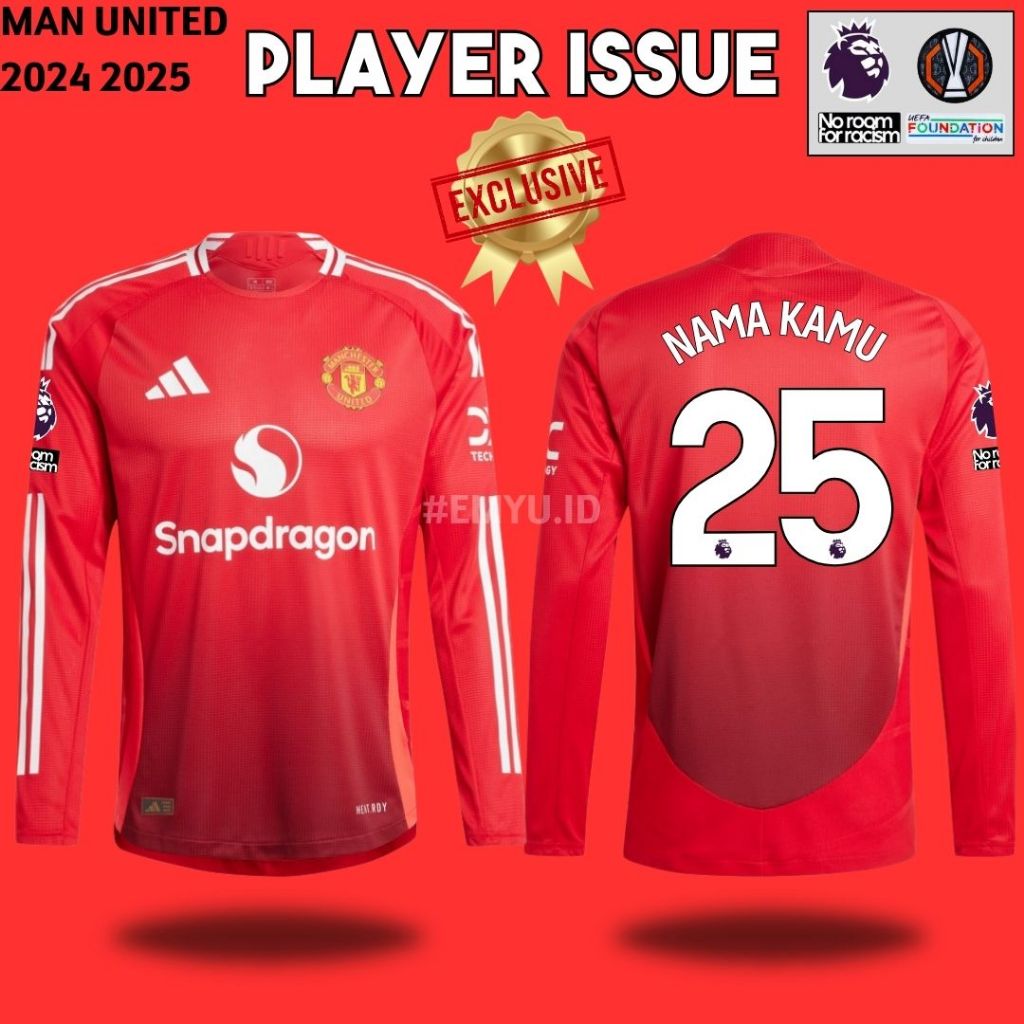 Jual Jersey MU Lengan Panjang 2024 2025 PLAYER ISSUE Home LS Long ...