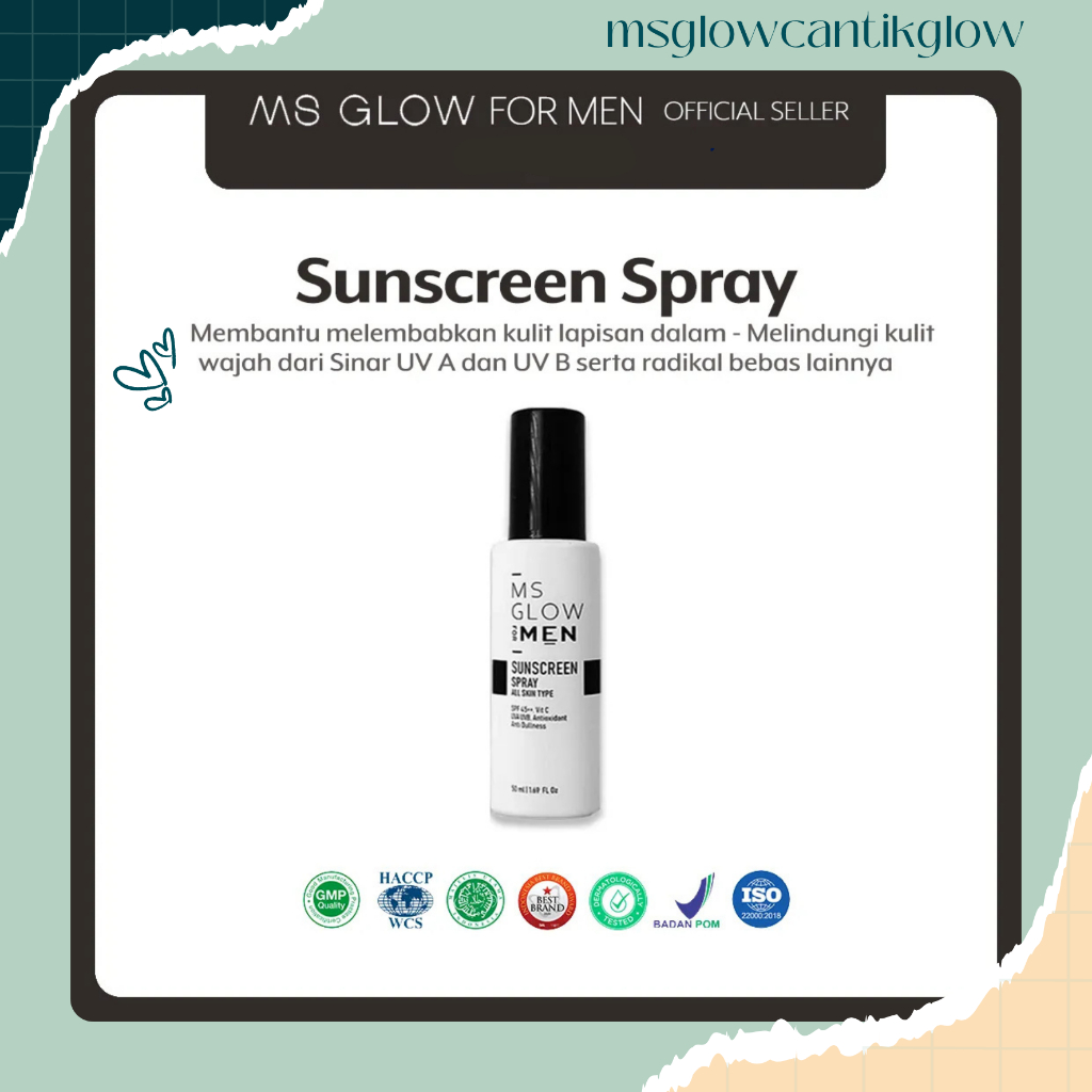 Jual MS GLOW FOR MEN Sunscreen Spray 50ml | Shopee Indonesia