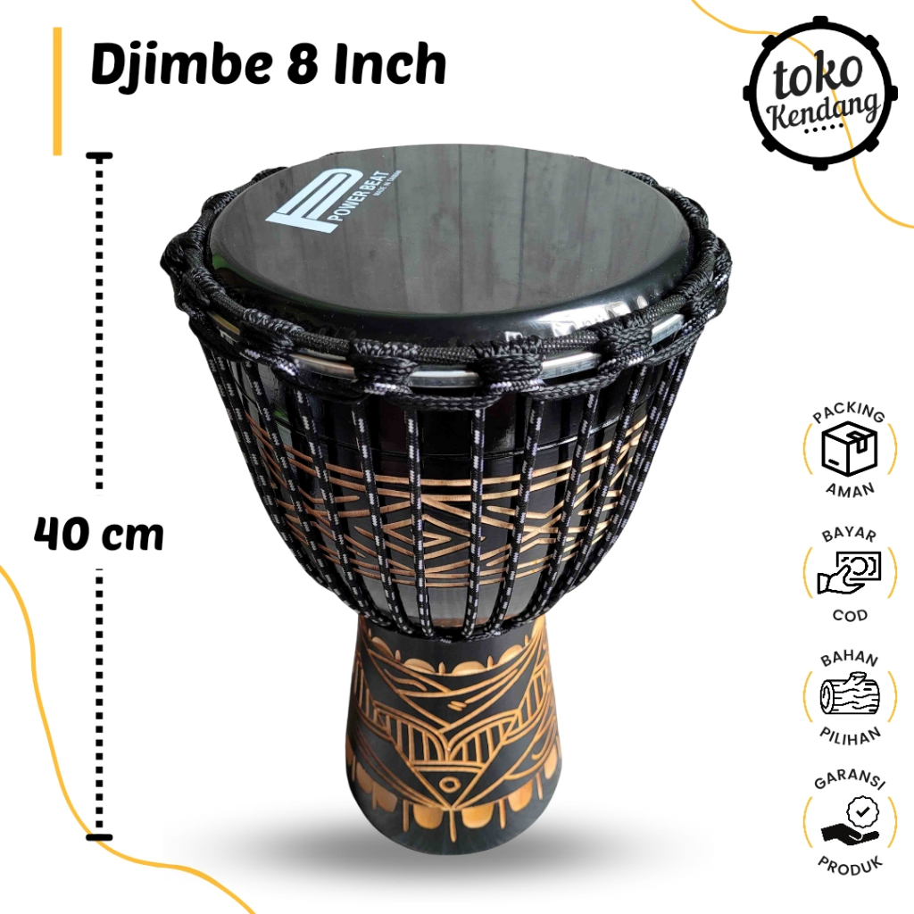 Jual Alat Musik Kendang Jimbe 40cm Tali Mika 8 inch Gendang Djimbe ...