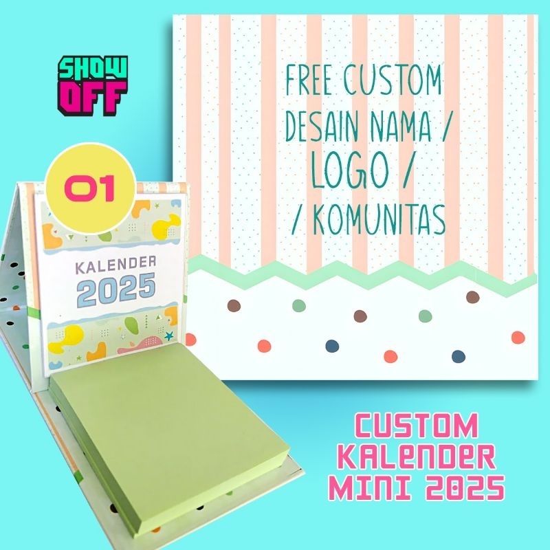Jual Kalender Meja 2025 Mini Post it custom, cute, elegan | Shopee ...