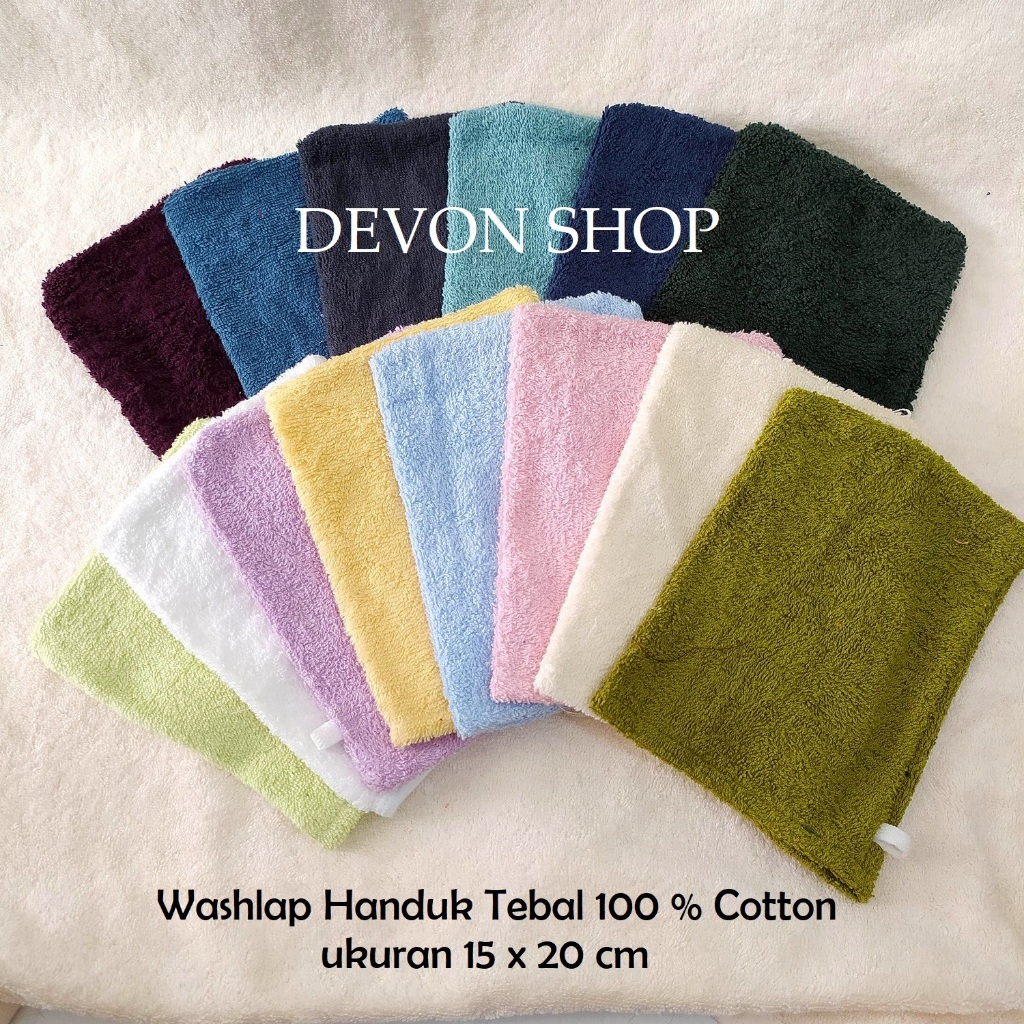 Jual Devon - Washlap Handuk Tebal 100 % Cotton ukuran 15 x 20 cm ...
