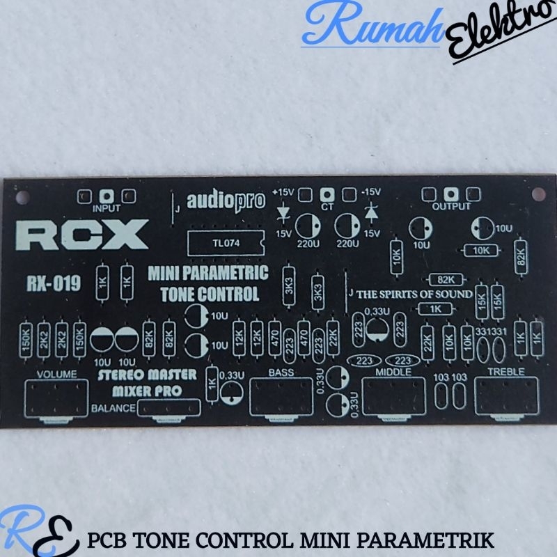 Jual PCB TONE CONTEOL STEREO MINI PARAMETRIK TONE CONTROL ELITE RX-019 ...