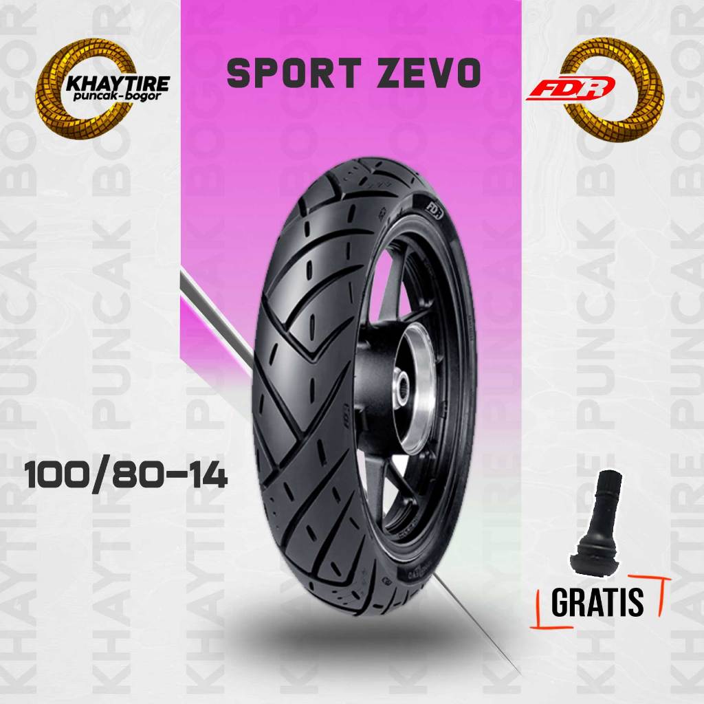 Jual Ban Tubles Motor Matic FDR SPORT ZEVO 100/80 - 14 Medium Compound ...