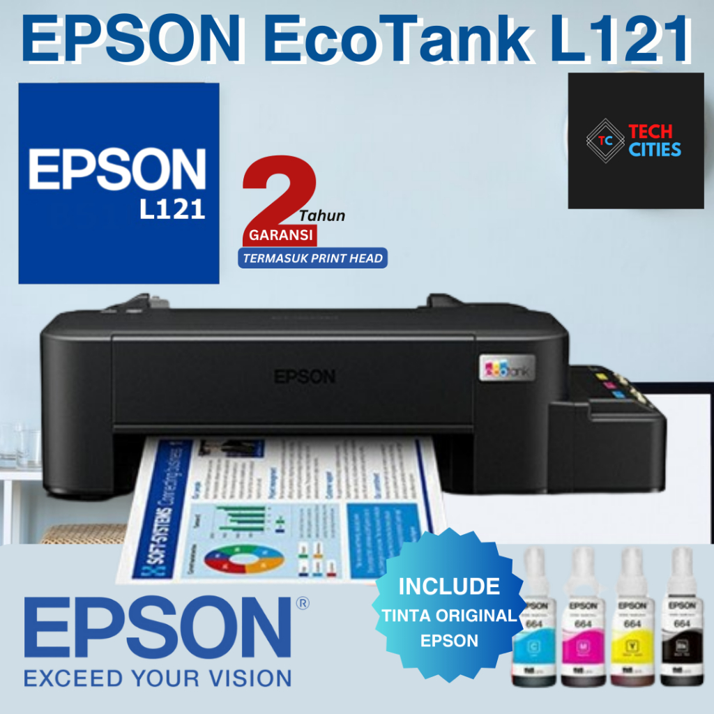Jual EPSON L121 EcoTank Single Function Printer(Print Only) - RESMI | Shopee Indonesia