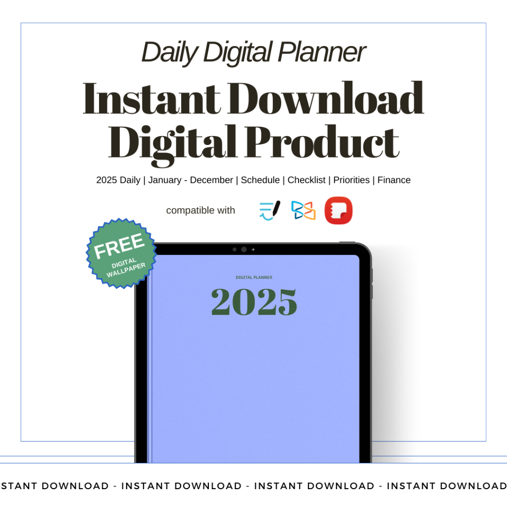 Jual Minimalis 2025 Daily Digital Planner Goodnotes Samsung Notes ...