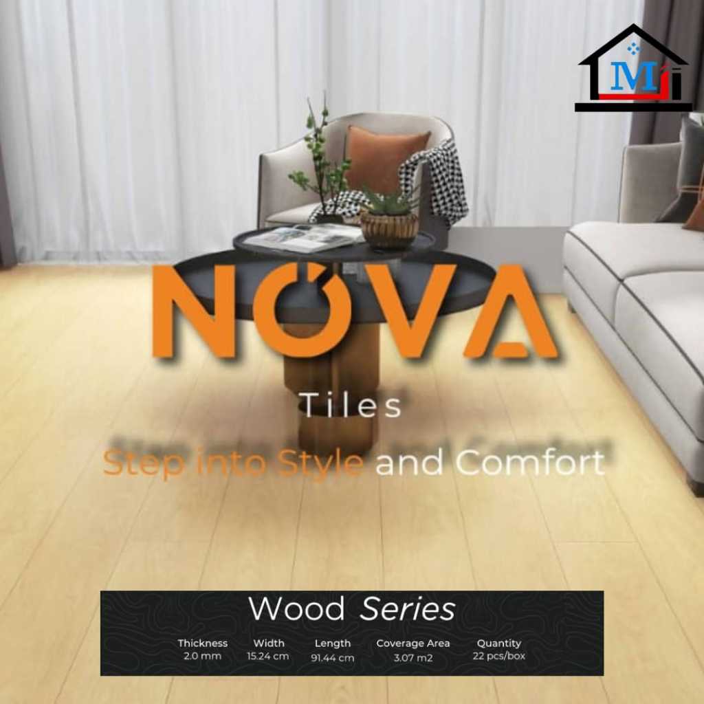 Jual Kayu lantai vinyl NOVA TILES bronze mahogany wood series ketebalan ...