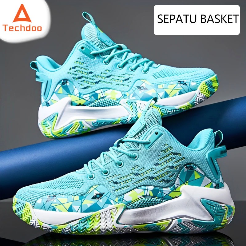 Jual Techdoo Sepatu Basket Pria Casual Sepatu Sneakers Olahraga Badminton Running Shoes Men ...