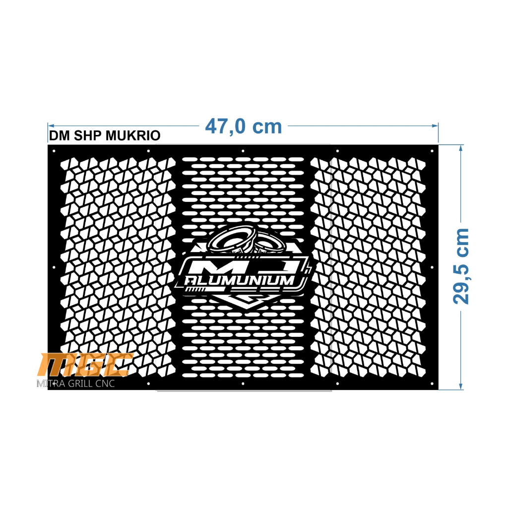 Jual BISA CUSTOM FREE DESAIN - GRILL MJ ALUMINIUM BAHAN 1,2 MM - MITRA ...
