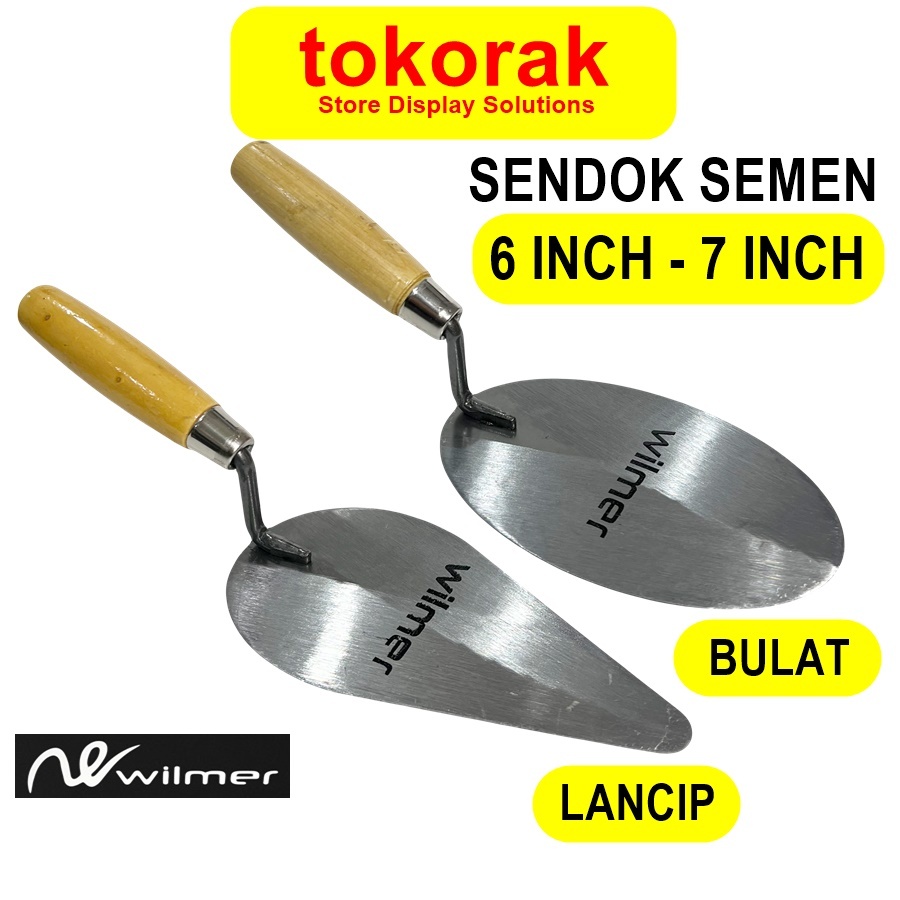 Jual SENDOK SEMEN LANCIP GAGANG KAYU 6 7 INCH SENDOK ACIAN BULAT TEMBOK ...