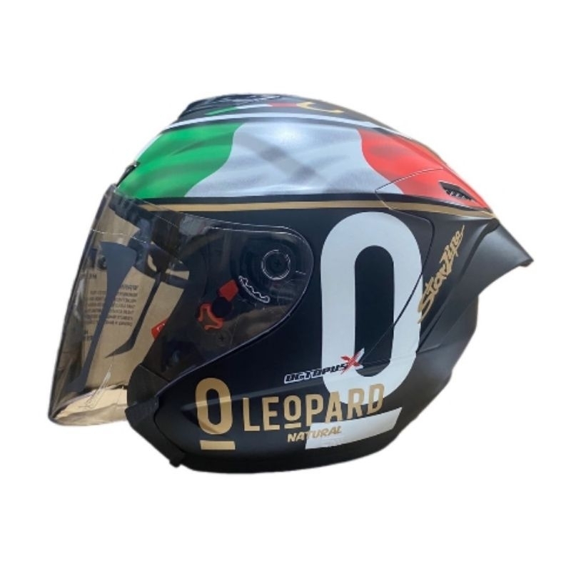Jual HELM SEV OCTOPUS X motif leopard ORIGINAL / helm half face ...