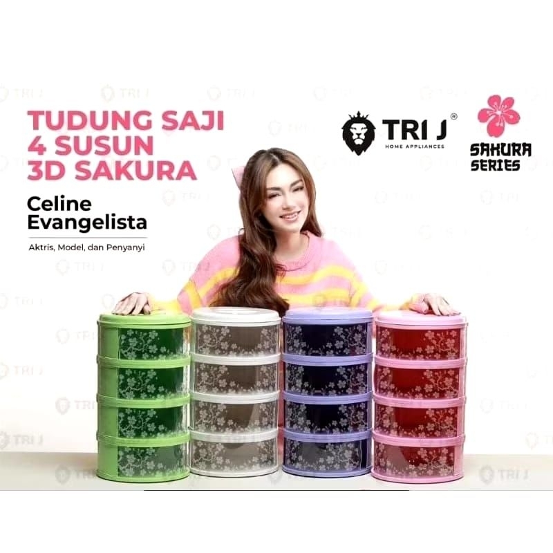 Jual Tudung saji Tri J 4 susun viral, Rak makanan atau kotak ...