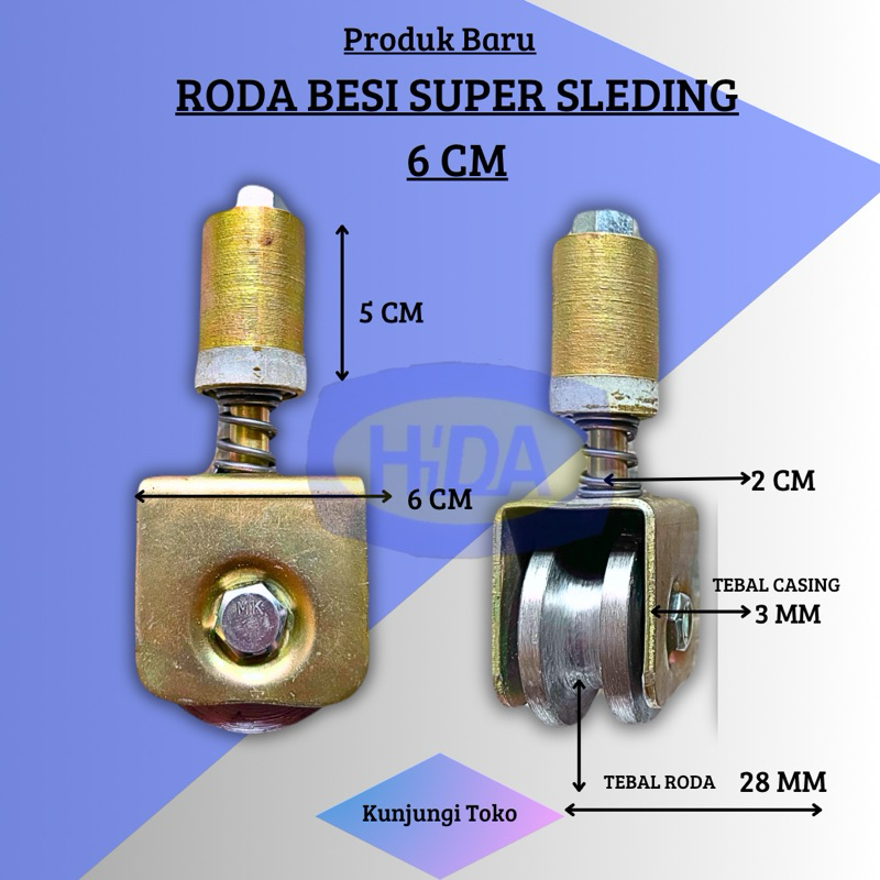 Jual roda pagar sleding termurah kokoh dan lancar ukuran 6 | Shopee ...