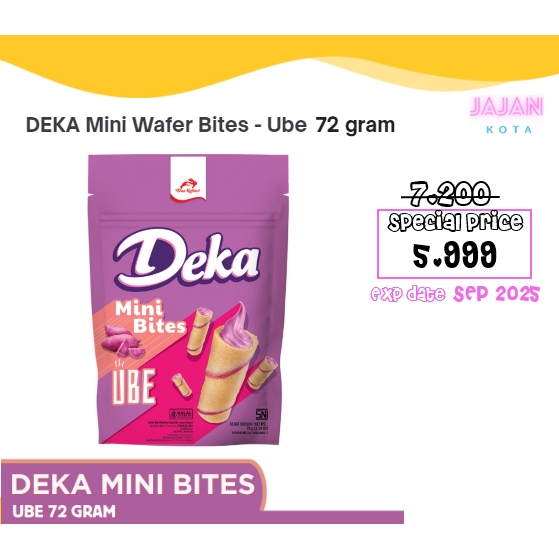 Jual Deka Mini Wafer Bites Ube 72 gram | Shopee Indonesia