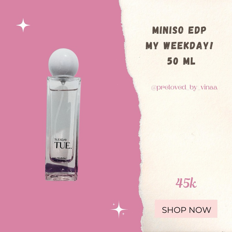 Jual MINISO EDP My Weekday! 50 ml - Preloved | Shopee Indonesia